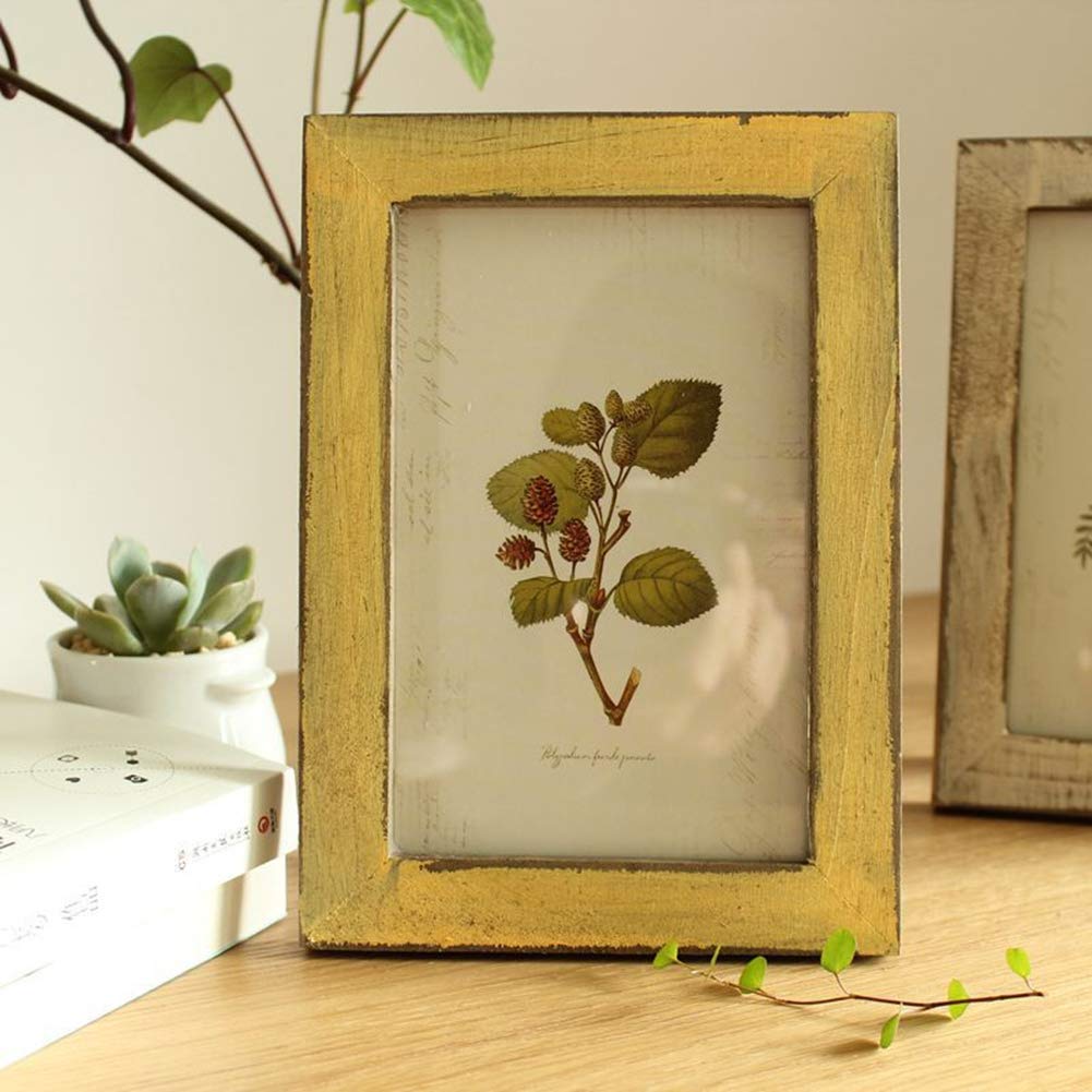 Yokoke 4x6 Inch Rustic Picture Frames - Farmhouse Distressed Frames 100% Reclaimed Wood Photo Frames for Tabletop or Wall Mounting - Vertical & Horizontal - Home Office Gallery Decor - 3 Pack