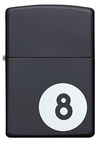 Zippo Eight Ball Pocket Lighter, Black Matte