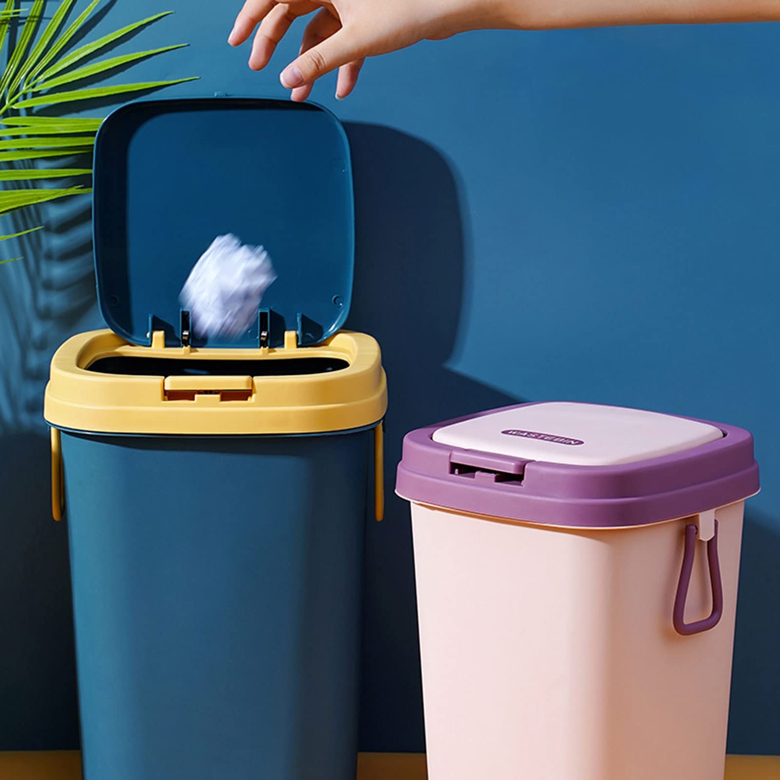 TURHAN Trashcan, Kitchen Trash Can Kitchen Waste Bin Kitchen Garbage Cans Recycle Rubbish Bin for Kitchen Dustbin Garbage Bin Trash Bin Trashcan (Color : Pink)