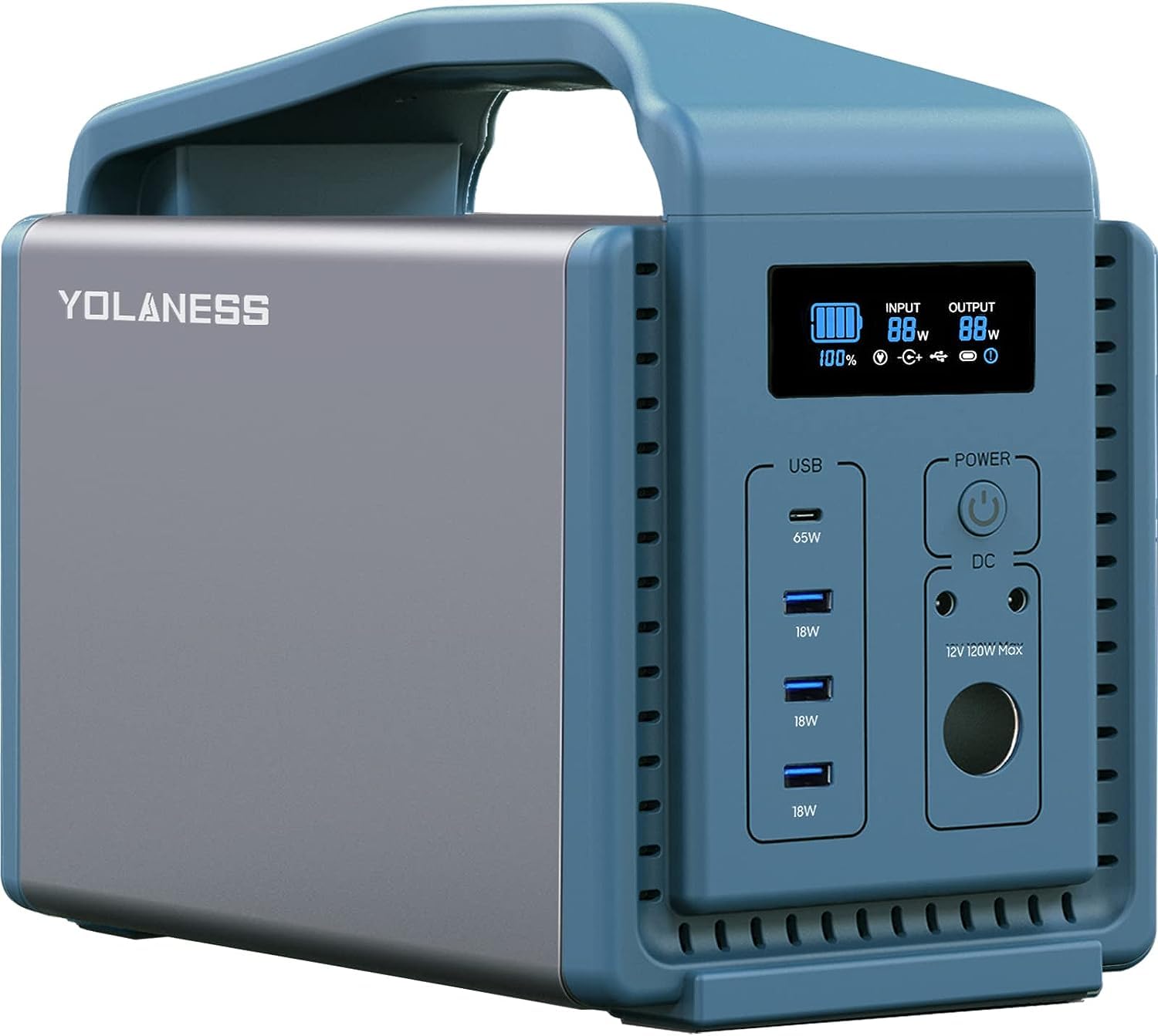 YOLANESS Portable Power Station 500W 560Wh Solar Generator with 110V Pure Sine Wave AC Outlet for Outdoor Camping, RV and Home Use