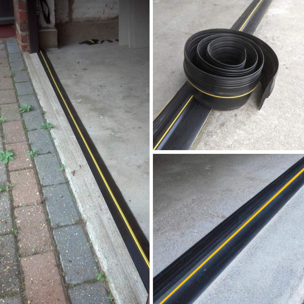 Weatherproof Universal Garage Door Bottom Threshold Seal Strip DIY Weather Stripping Replacement,Not Include Sealant/Adhesive (16.5Ft)