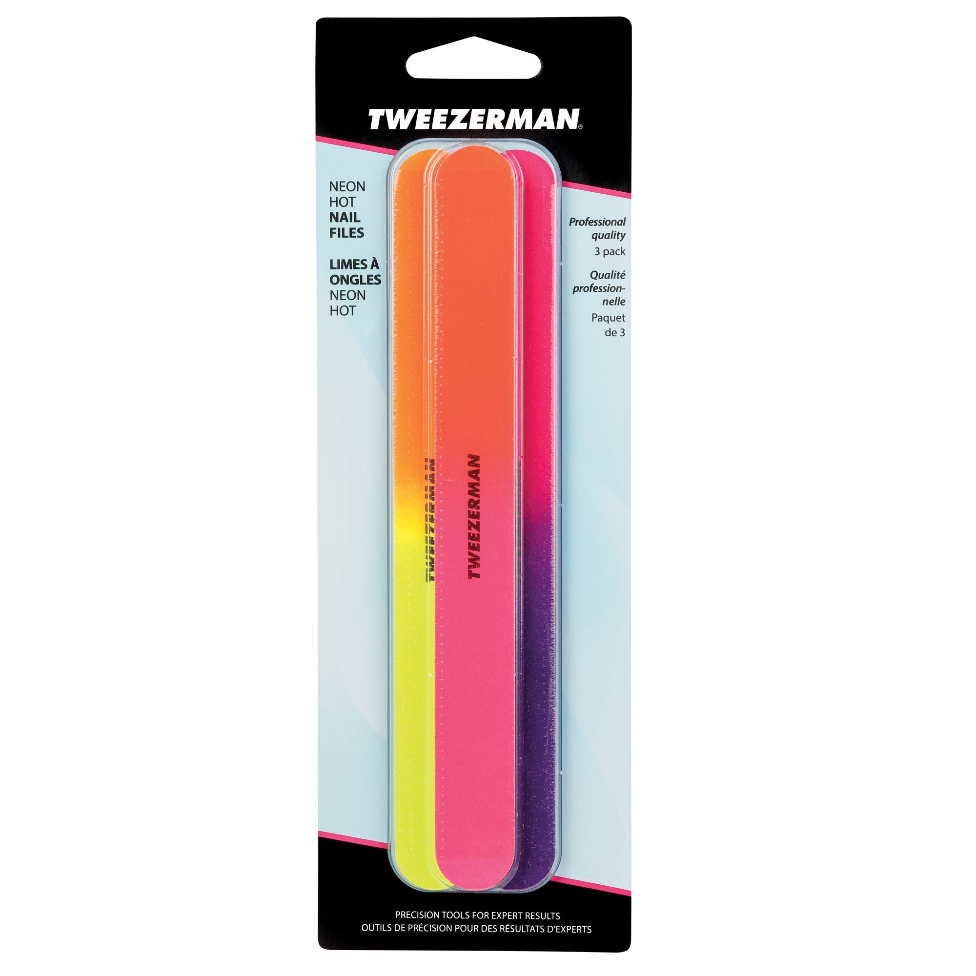 Tweezerman Piece Neon Hot Nail Files, Assorted 3 Count