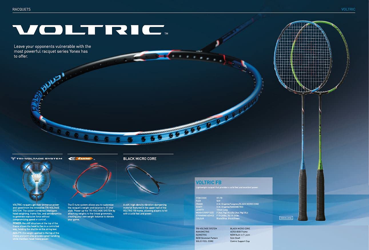 YONEX Voltric ACE Badminton Pre-Strung Racket (Royal Blue) (4G5)