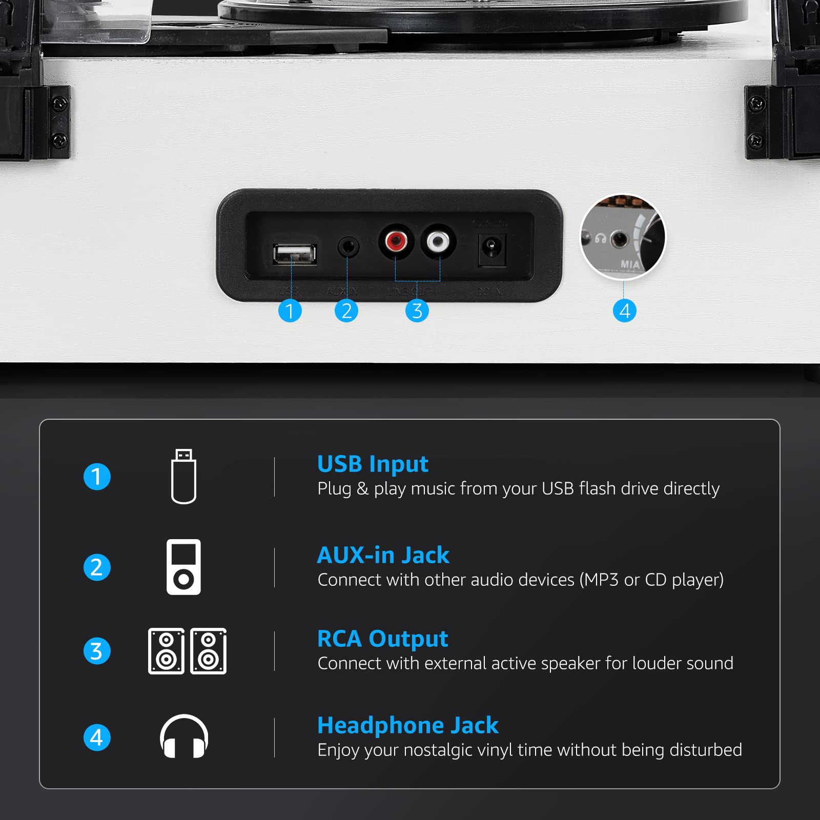 Turntable with Built-in Speaker