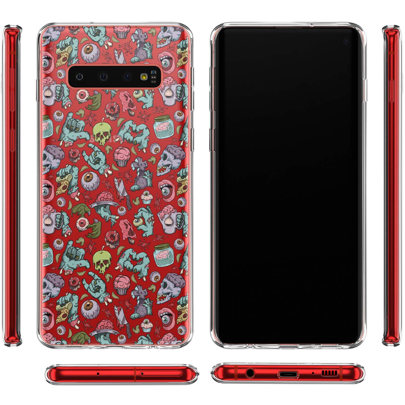 Slim TPU Phone Case Compatible with Samsung Galaxy A72 A71 5G A70 A51 A32 A21 A11 A12 A01 Zombie Hands Clear Halloween Protective Cover Soft Cool Silicone Durable Horror Flexible, Pattern