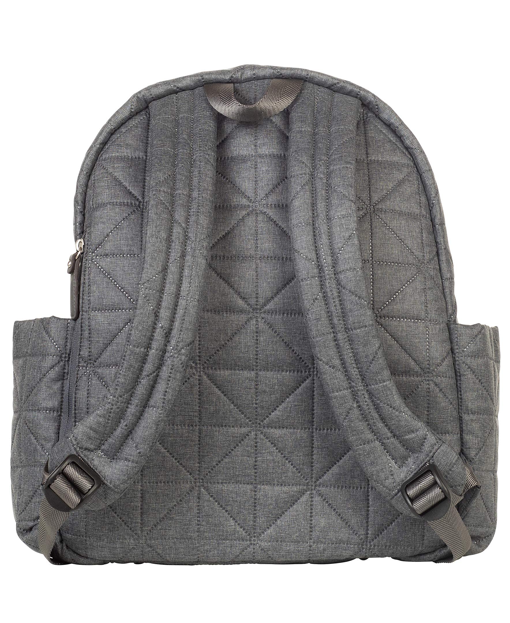 TWELVElittle Companion DiaperBag Backpack (Grey Nylon) 2.0 - Includes Changing Pad. Insulated pockets. Fashionable Diaperbag Backpack