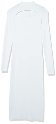 The Drop Women's Chantal Fitted Cutout Rib Midi Sweater Dress, Ivory, S