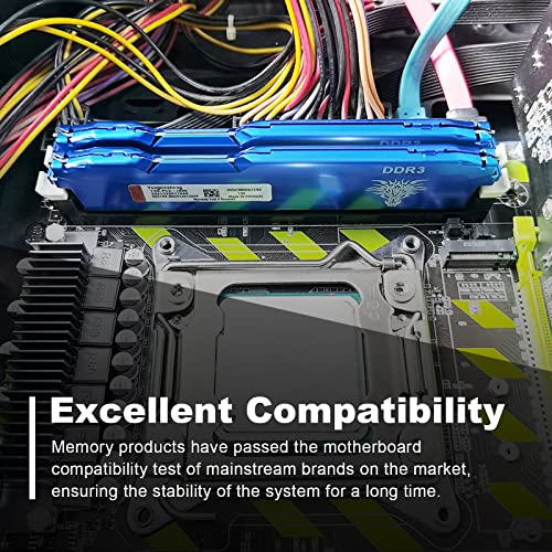 Yongxinsheng DDR3 4GB Desktop RAM 1600MHz PC3-12800 UDIMM Non-ECC Unbuffered 1.5V 2Rx8 Dual Rank 240 Pin CL11 PC Computer Memory Upgrade Module (Blue)