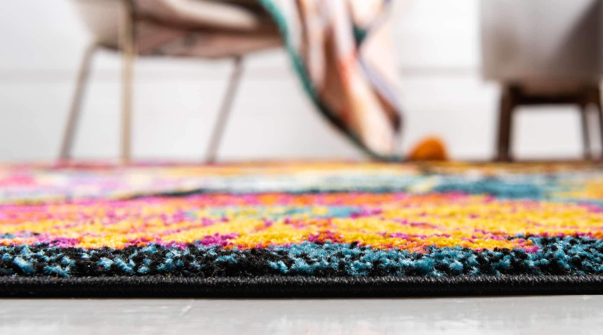 Unique Loom Lyon Collection Area Rug - Kennedy (2' 7" x 10' Runner, Black/ Green)