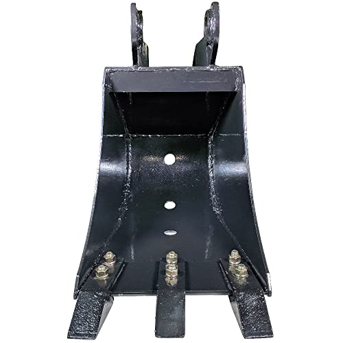 Titan Attachments 12" Fronthoe Bucket Fits Mini Skid Steer Fronthoe Backhoe Excavator, Bolt-on Forged Carbon Steel Teeth, Drainage Holes