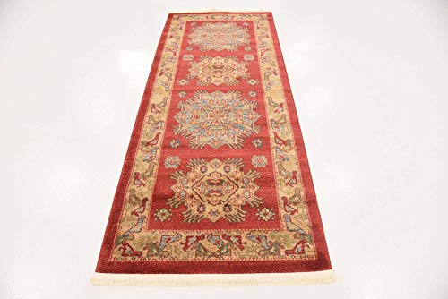 Unique Loom Sahand Collection Traditional Geometric Classic Red Runner Rug (2' 7 x 6' 7)