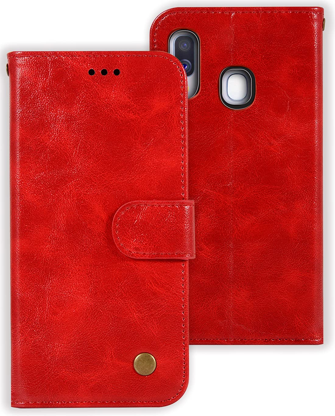 Zoeirc Case for Galaxy A40 Case, Samsung A40 Wallet Case, PU Leather Wallet Flip Phone Case Cover with Card Slots for Samsung Galaxy A40 (red)