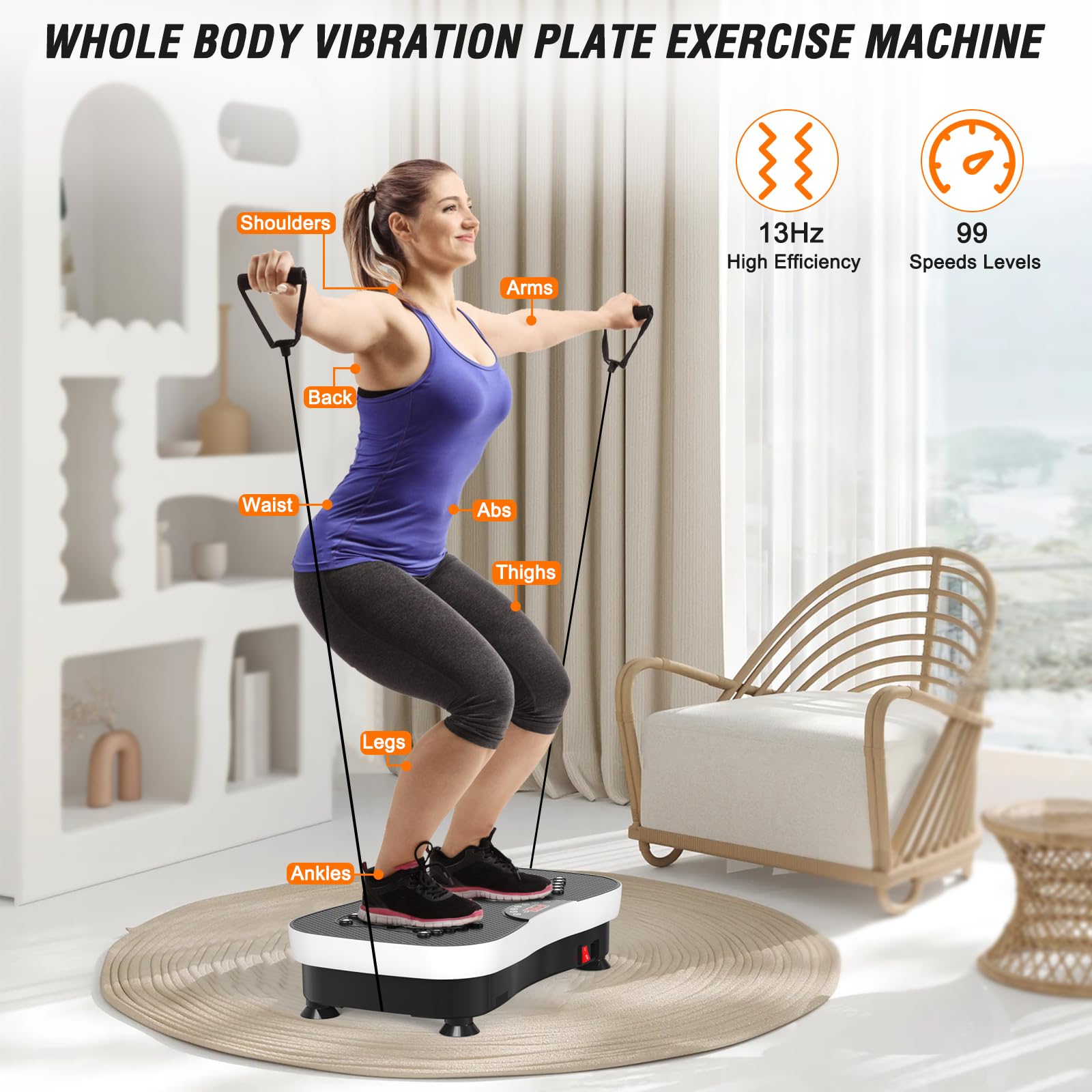 TODO Vibration Plate Exercise Machine Whole Body Vibration Platform with Remote Control for Pain Relief, Lymphatic Drainage, Weight Loss