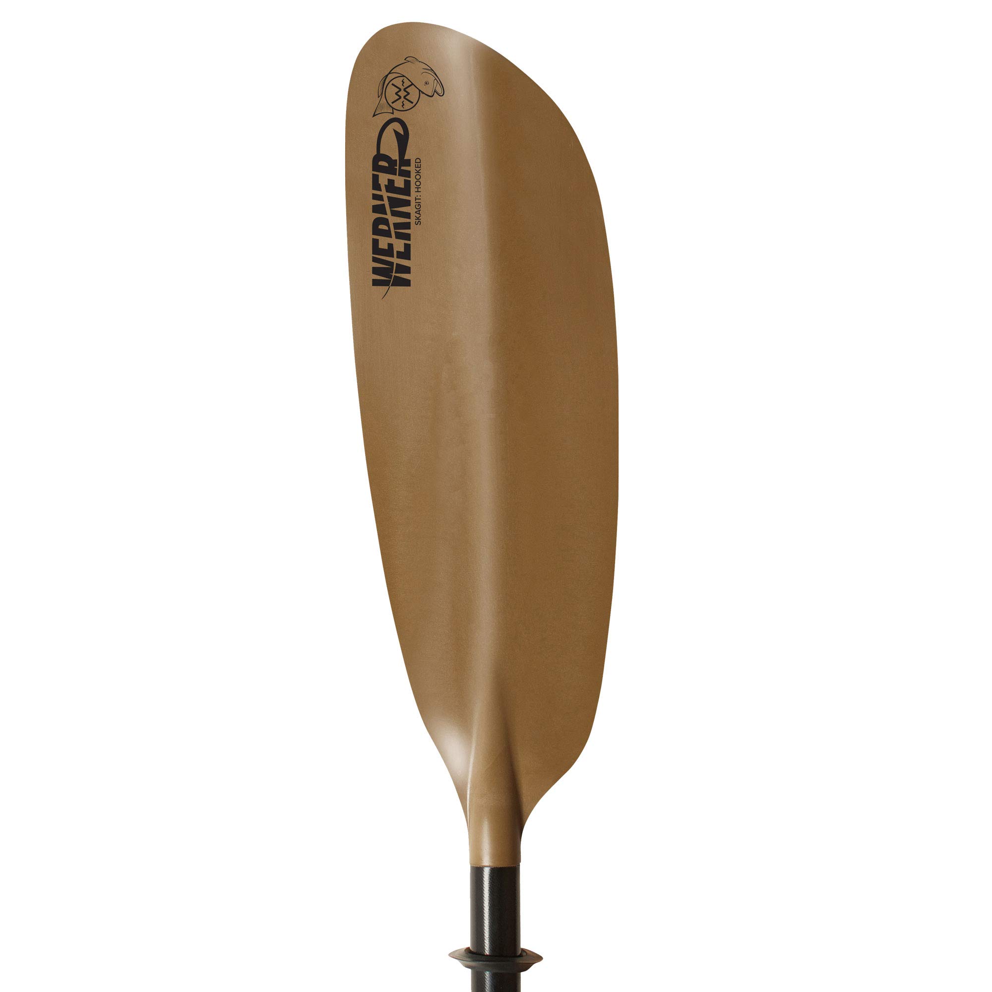 Werner Skagit Hooked Adjustable Fiberglass-Reinforced Kayak Fishing Paddle-Brown-260-280cm