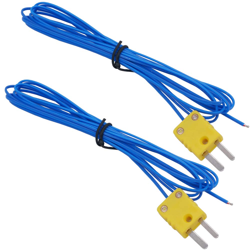 Twidec/2Pcs K-Type Temperature Probe Sensor Mini-Connector Thermocouple(Temperature Range: -50~250°C)2M TP-01