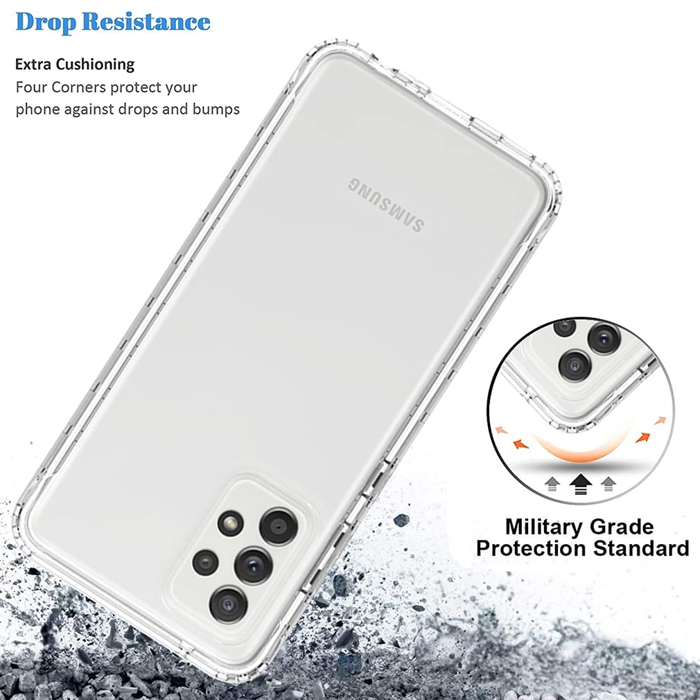 Tothedu Case for Galaxy A52 5G/Galaxy A52 4G, Samsung A52 5G Case for Girls Women, Clear Full Body Protective Shockproof Hard PC Shell Soft TPU Bumper Cover Cases for Samsung Galaxy A52 5G (Clear)