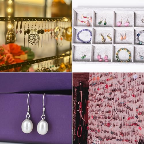 XIANNVXI Earring Making Kit,925 Silver Plated,602PCS Earring Making Kit, Hypoallergenic Earring Hooks for Jewelry Making,Jump Rings,Rubber Earring Backs, Tools