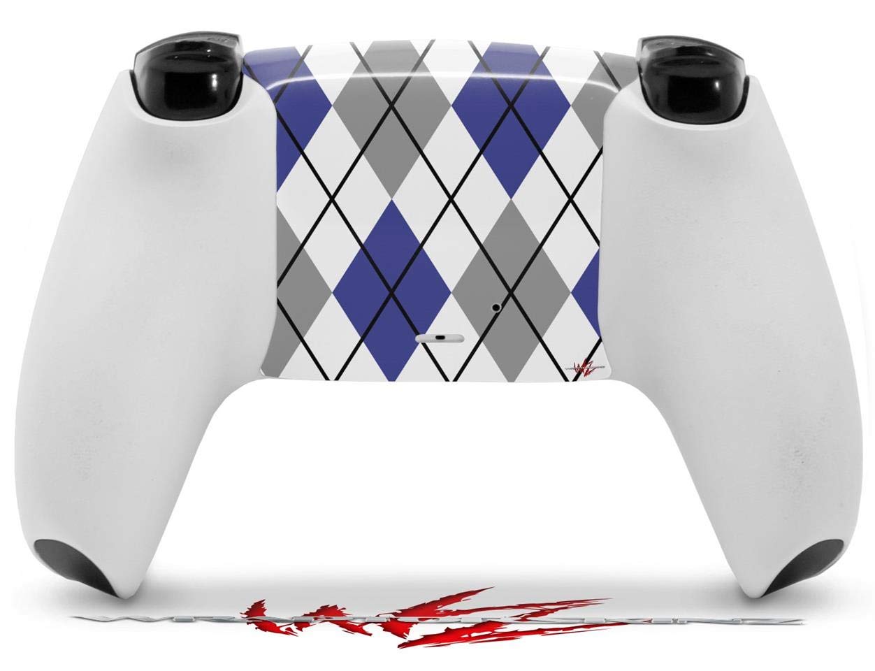 WraptorSkinz Skin Wrap compatible with Sony PS5 DualSense Controller Argyle Blue and Gray (CONTROLLER NOT INCLUDED)