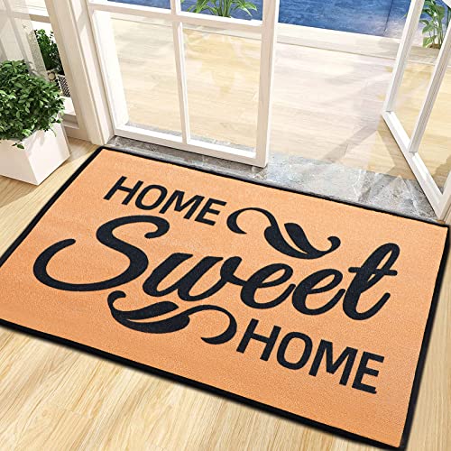 Welcome Mats Outdoor Front Door Mats Outdoor Mats for Home Entrance, Non Slip Home Sweet Home Doormat Indoor Door Mats for Entryway, Low Profile Double Floor Mat, 20 x 32 inch