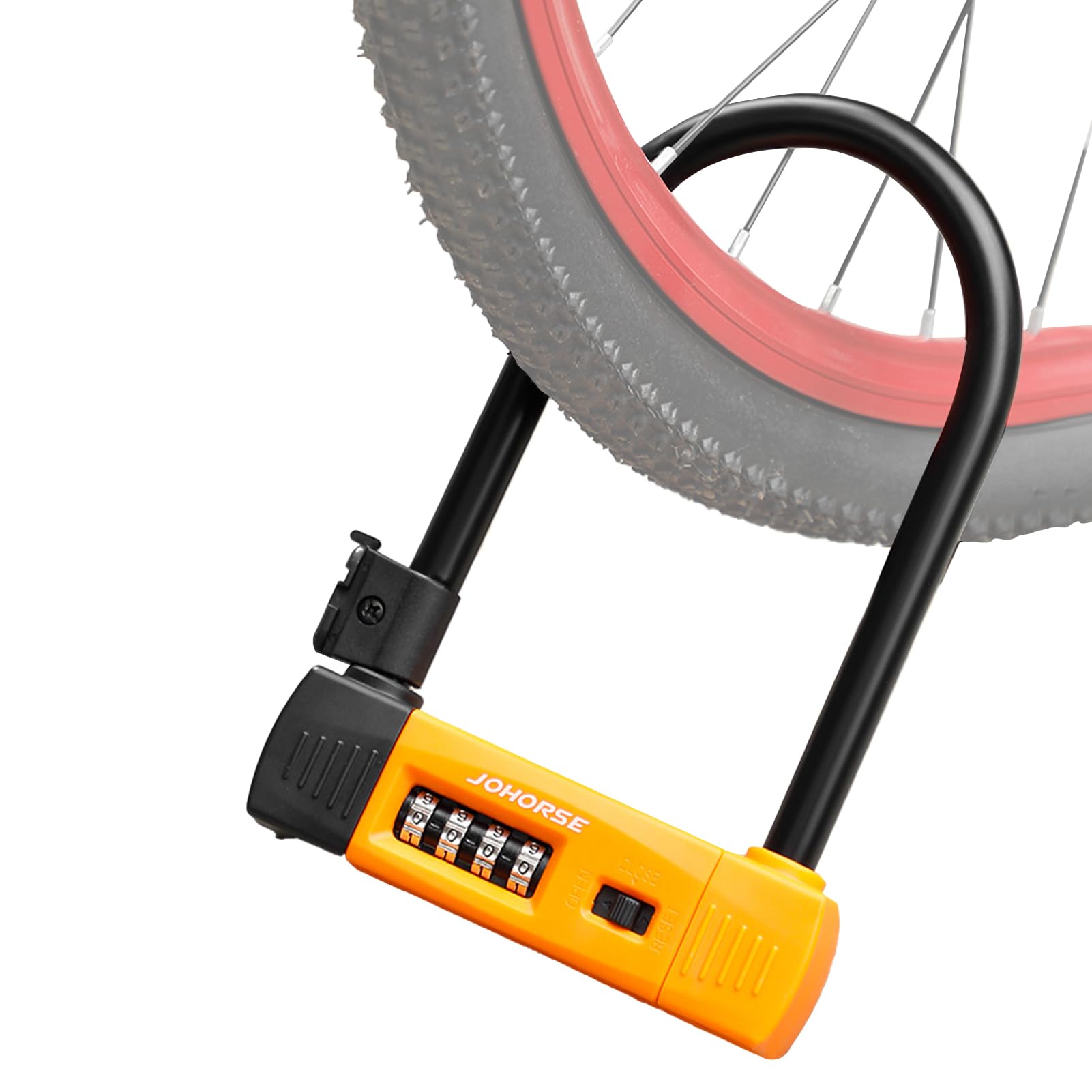 U Shaped Combination Lock, Keyless Anti Theft Security Bicycle Lock, Heavy Duty Combination U Lock, Combination U Lock for Scooter Road Mountain Bikes with 4-Digit Resettable Combination