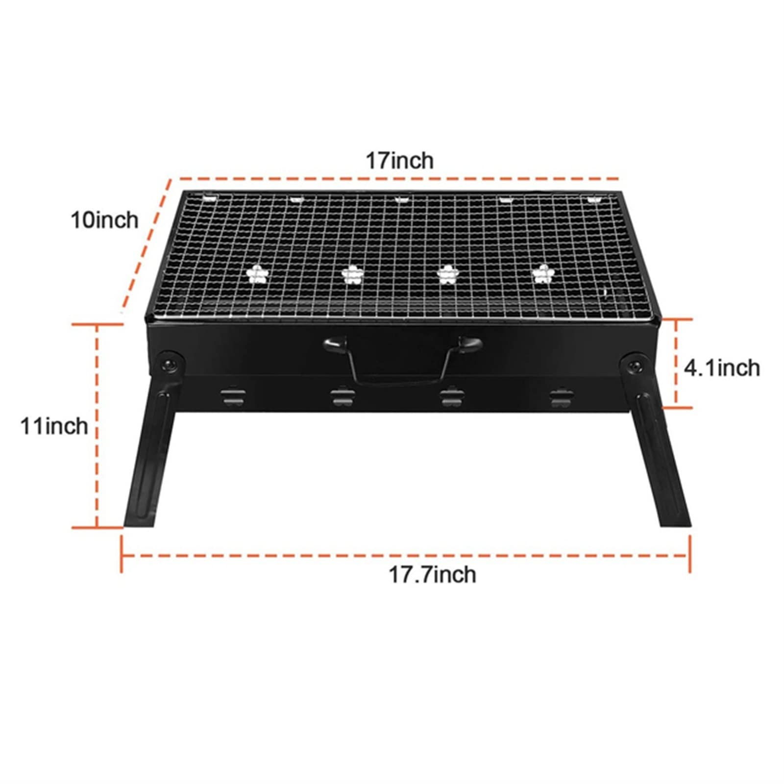 TAMYID Charcoal Grills, Folding Portable Barbecue Charcoal Grill Stainless Steel Small Mini BBQ Tool Kits For Outdoor Cooking Camping Picnics Beach