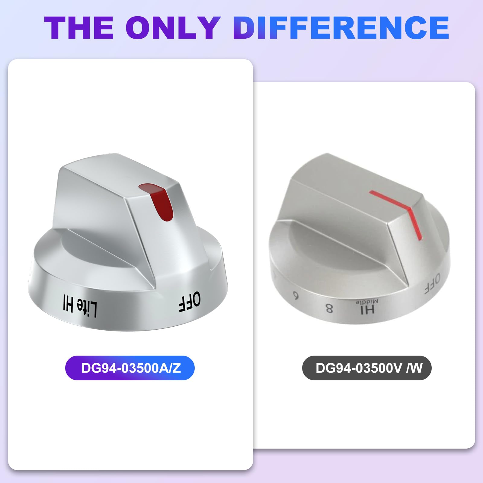 Upgrade DG94-03500U DG94-03500A/Z Samsung Knob for Samsung Gas Stove Knobs, Oven Knob Replacement Models NX60T8111SS NX60T8311SS NX60T8711SS/AA - 5 Pack