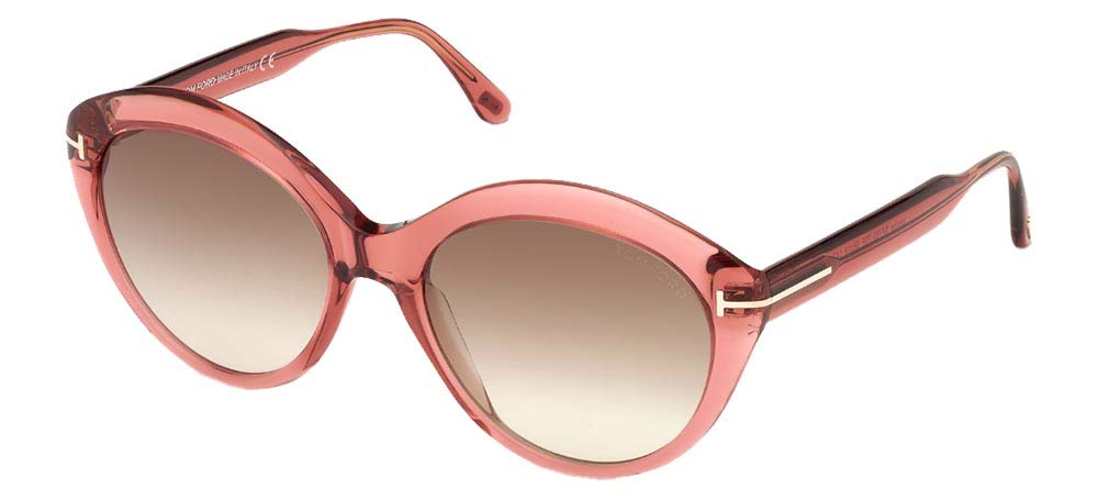 Tom Ford Oval Sunglasses TF763 Maxine 72F Transparent Rose 56mm FT0763