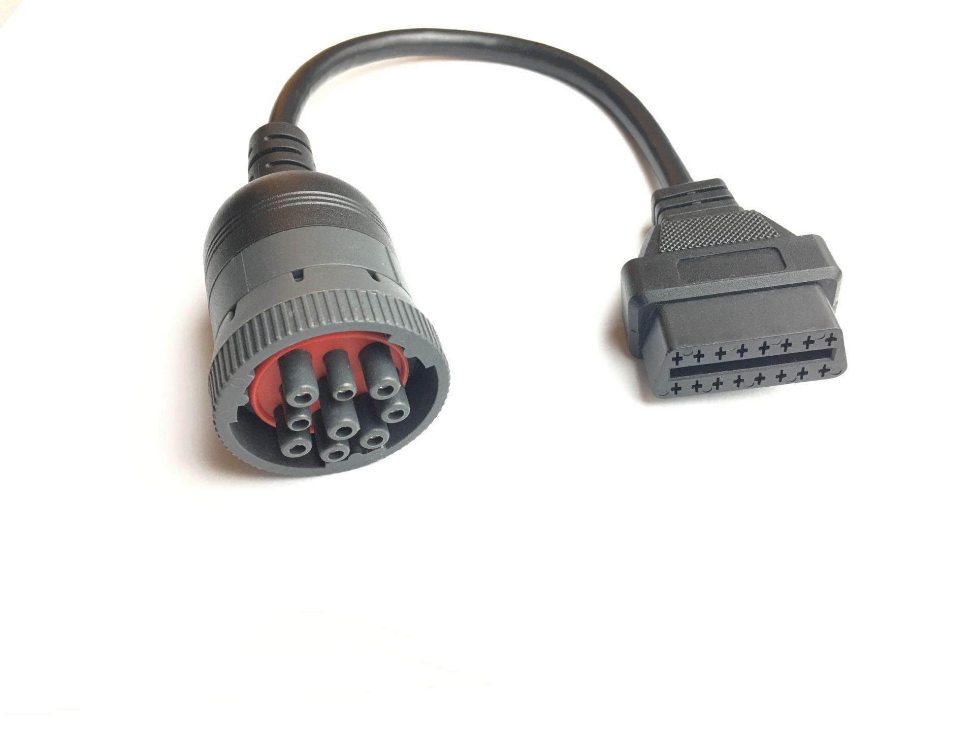 Type 1 J1939 9pin to OBD2 Cable Black J1939 to obdii Female Adapter for Truck