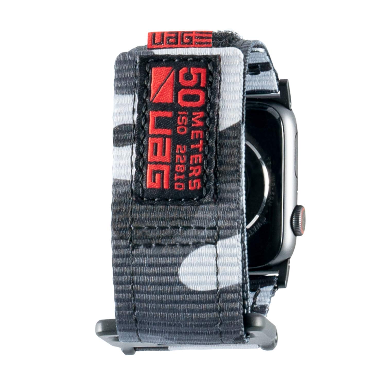 URBAN ARMOR GEAR UAG Compatible with Apple Watch Band 45mm/44mm/42mm, Series 7/6/5/4/3/2/1 & SE, High Strength Nylon Weave Replacement Strap, Active Midnight Camo