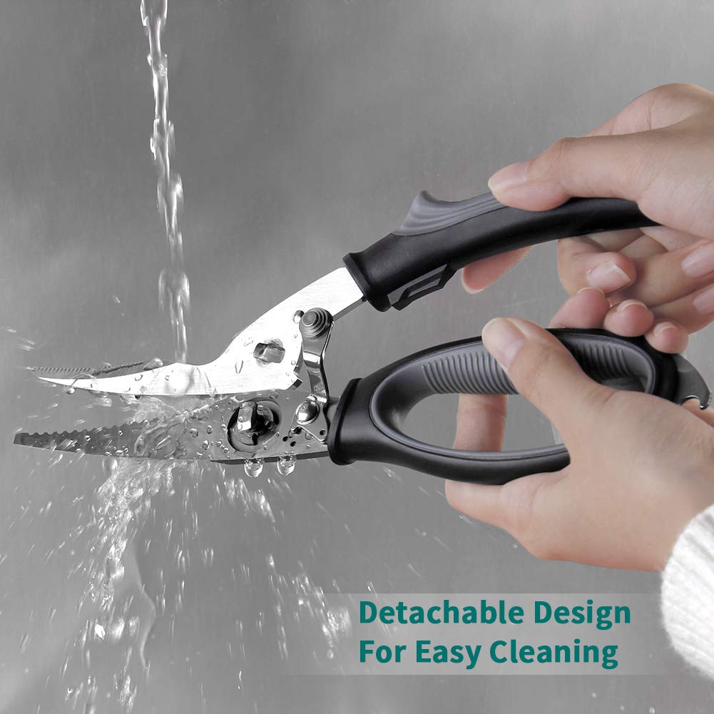 SZFIXEZ Kitchen Scissors Heavy Duty Poultry Shears for Cutting Meat, Seafood,Chicken Bone Game Poultry Chopping Food - Stainless Steel Spring Loaded Scissors