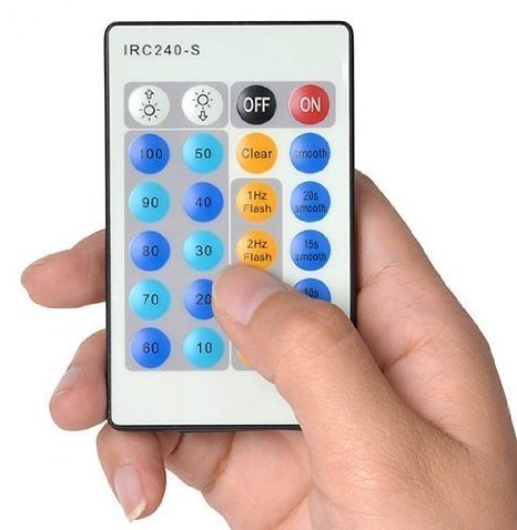 Xking IRC240-S 24 Key IR Remote Led Dimmer Controller for 5050 3528 5630 Single Color Flexible Led Strip Rope Lights Dimmer,12v 6a,DC5.5 * 2.1mm Port