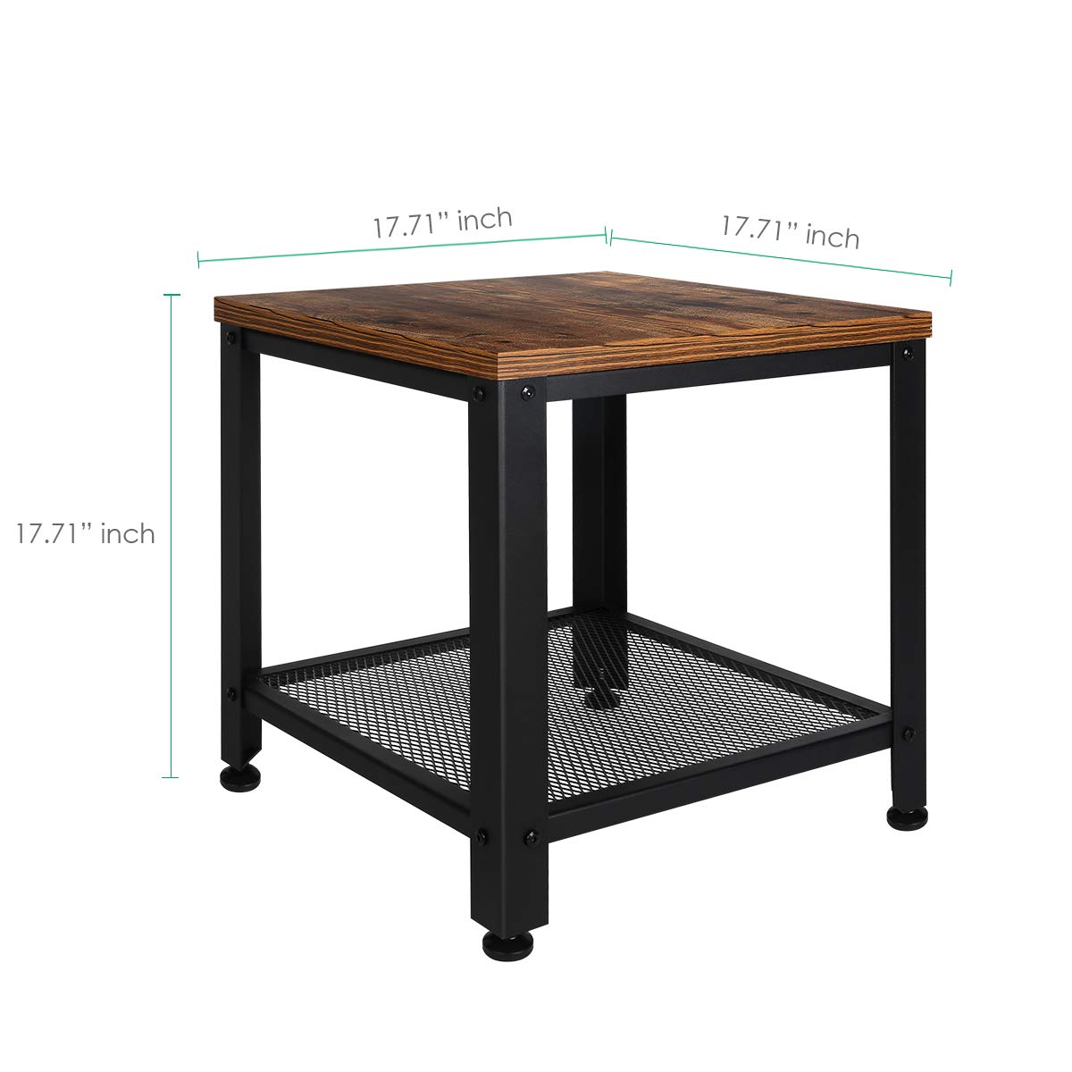 TomCare End Table 2-Tier Side Table with Storage Shelf Small Tables Living Room Square Coffee Table Nightstand Metal Frame Bedside Table Multipurpose for Home Office Living Room Bedroom