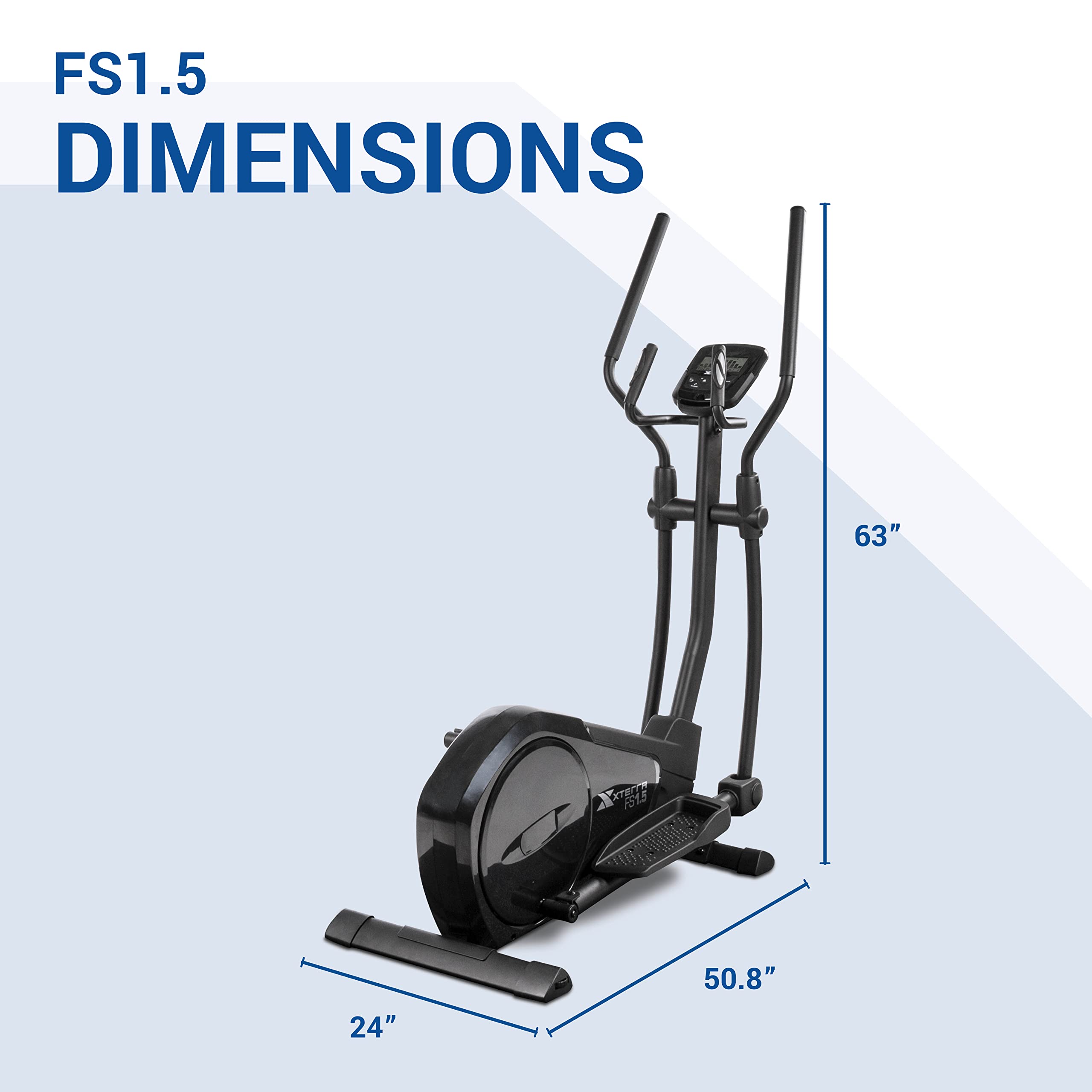 XTERRA Fitness FS1.5 Elliptical Machine Trainer, Black, 17.6-Pound