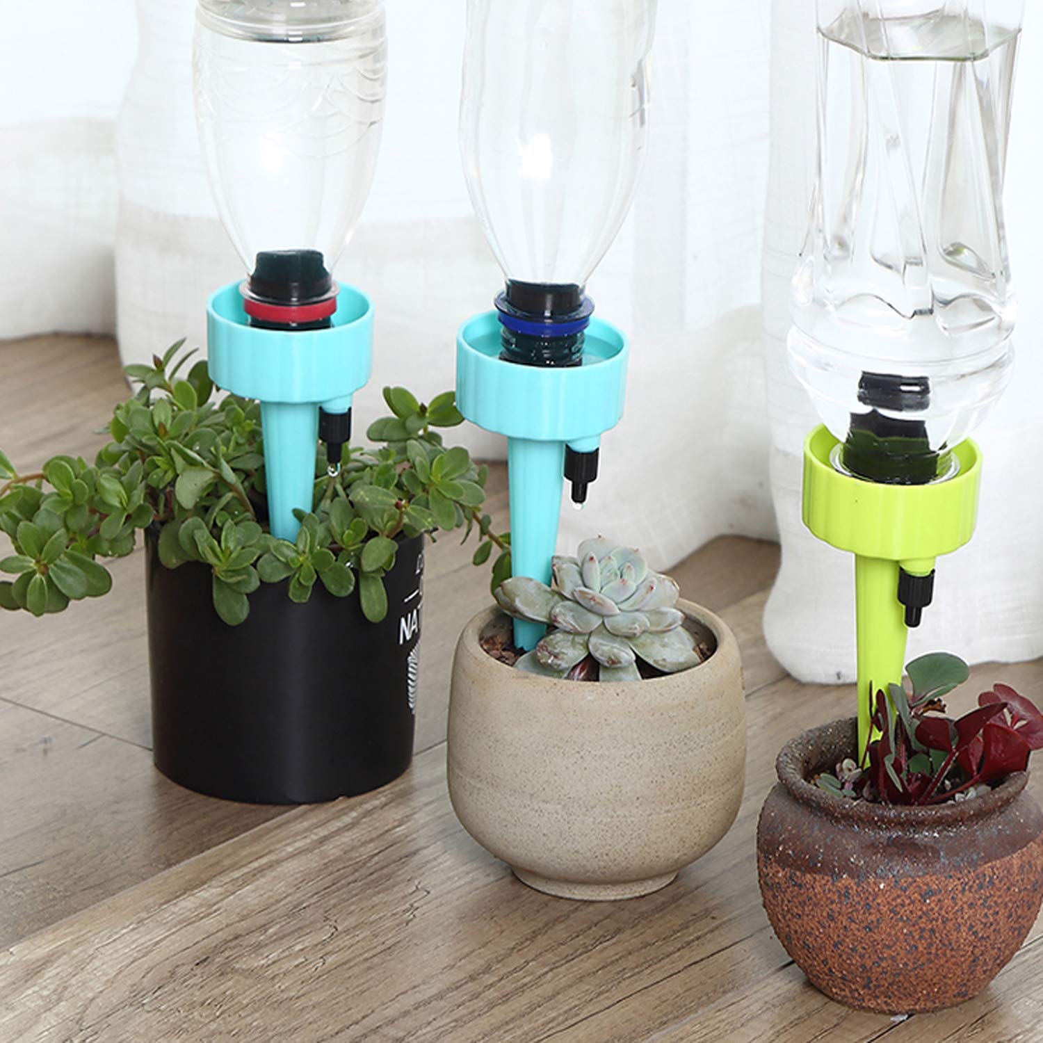 T&Kira Self Watering Spikes, Upgrade Adjustable Plant Waterer Watering Devices for Indoor or Garden, Automatic Vacation Plant Watering Bulbs Globes with Slow Release Control Valve Switch (12pcs)