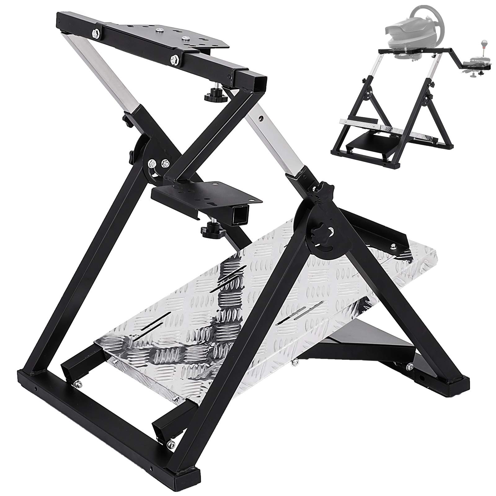 VEVOR G920 Steering Shifter Mount Logitech G27/G25, G29 Gaming fit for Thrustmaster Pedals NOT Included Racing Wheel Stand, Black