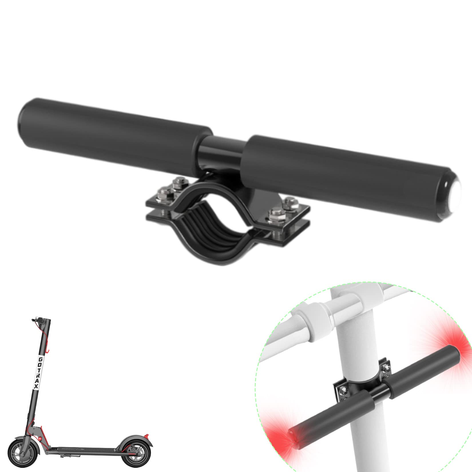WELLSTRONG Kid Safe Handle Adjustable Grips Bar with Warning Light Replacement for Xiaomi Mijia M365 Electric Scooter Children's Handrail（Black）