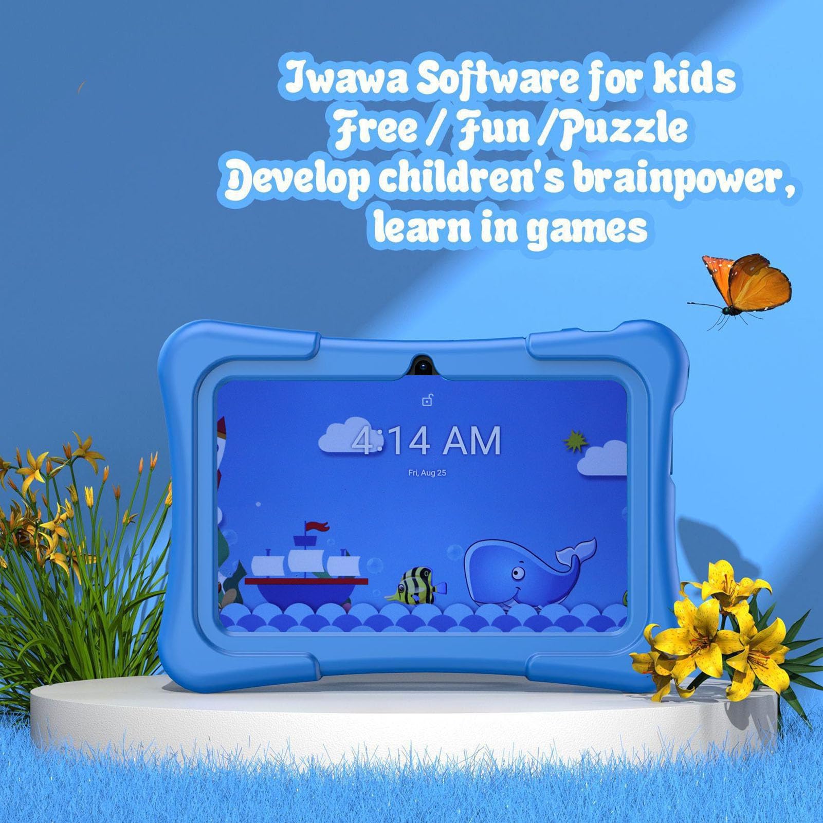 Yunir Kids Tablet, 7 Inch Quad Core WiFi Bluetooth Android 11 Toddler Tablet with Parental Control,2GB RAM 32GB ROM (US Plug 100‑240V)