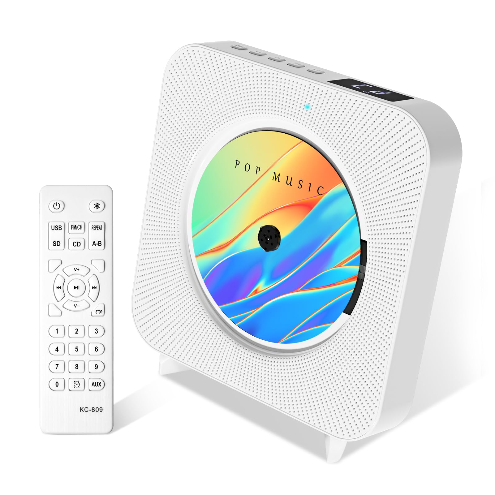 ZYOKATA CD Player Portable with Bluetooth 5.1 Desktop Music CD Player with Remote Control, Boombox, FM Radio, LED Screen, Support AUX/USB Headphone Jack for Home