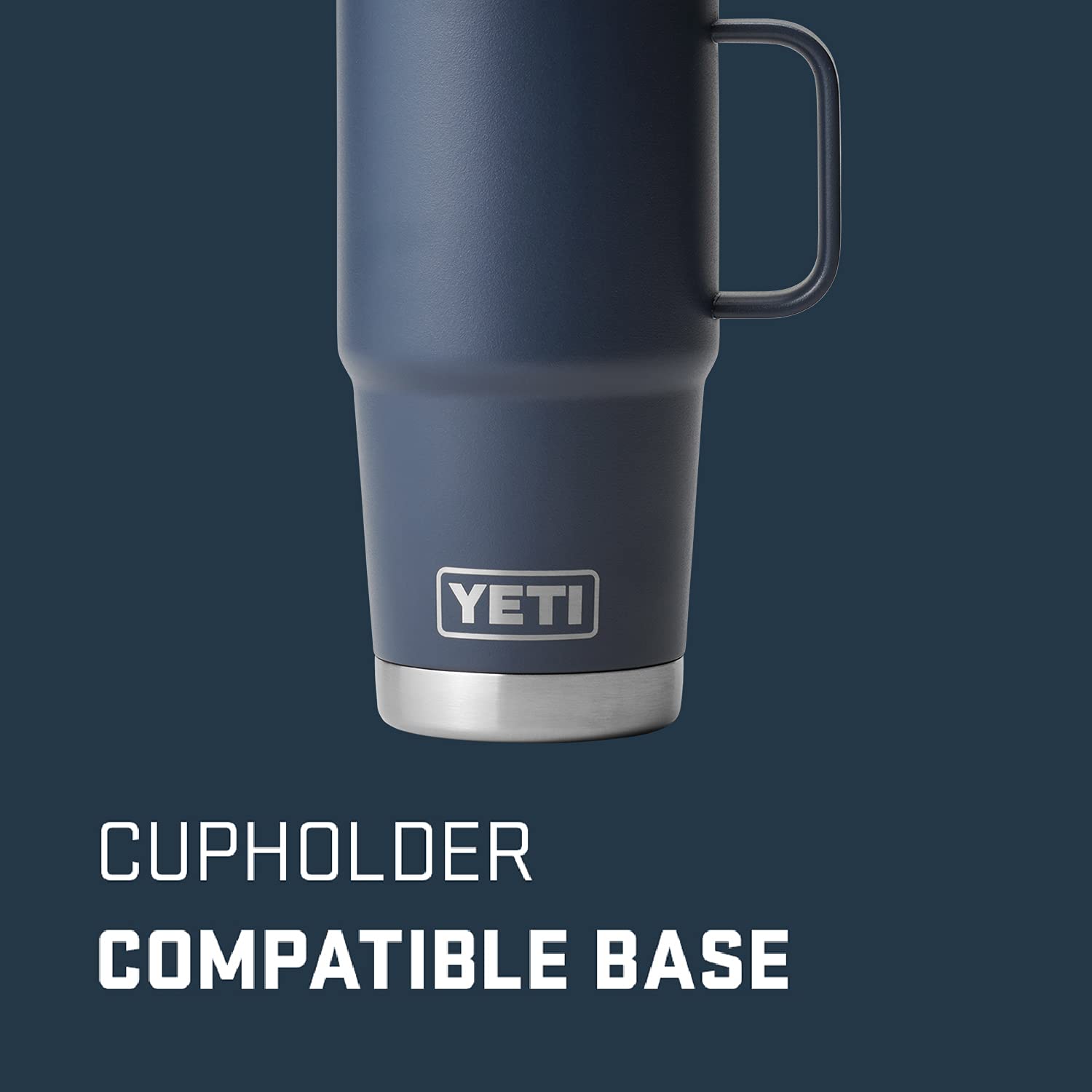 YETI Rambler 20 oz Travel Mug, Stainless Steel, Vacuum Insulated with Stronghold Lid, Navy