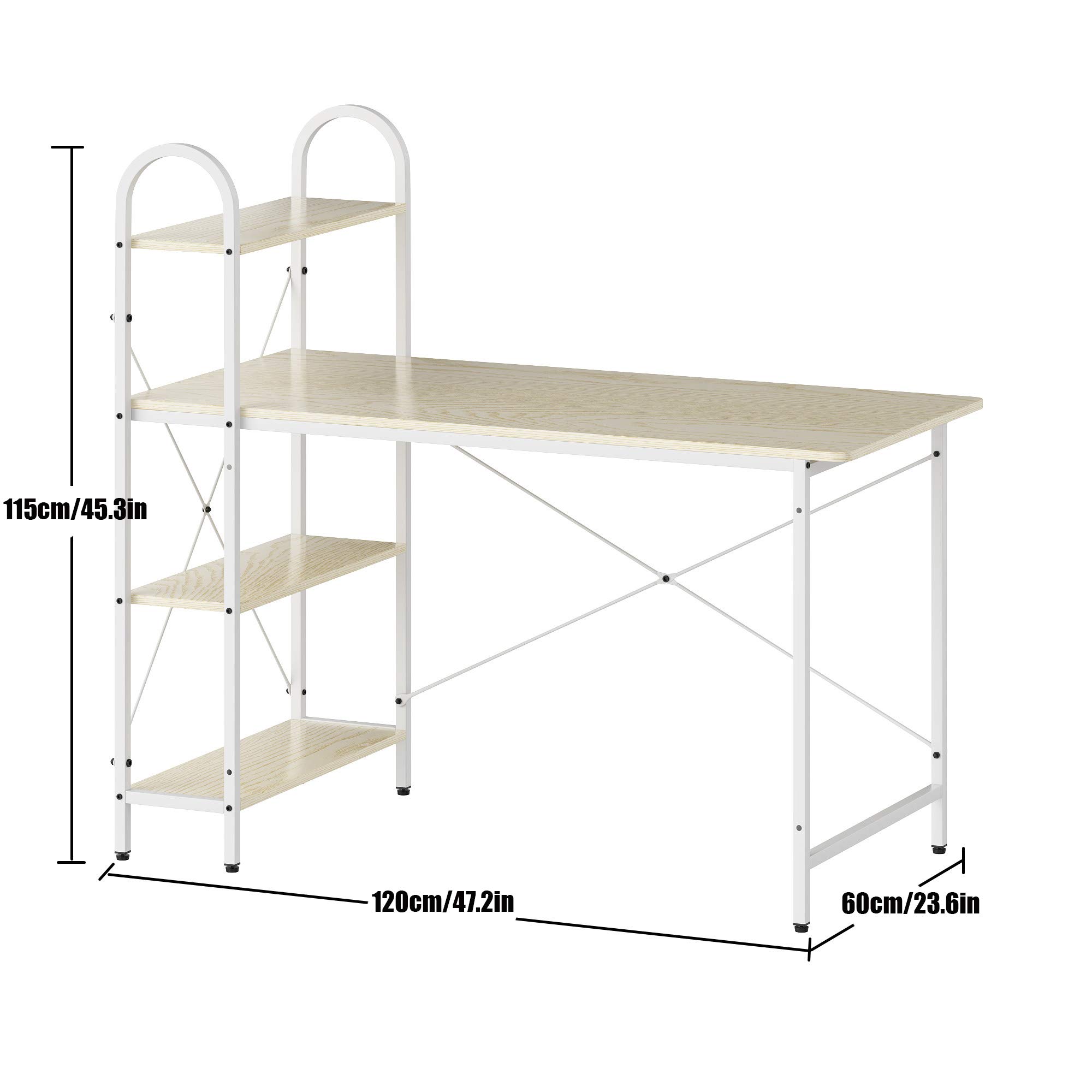 Yusong TV Stand, Entertainment Center Gaming TV Table with Outlets, White