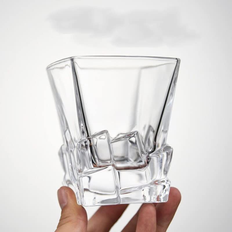 YANGRRJ European Classical Irregular Wine Glass Glass Beer Glass Bar Personality Iceberg Glass 320ml