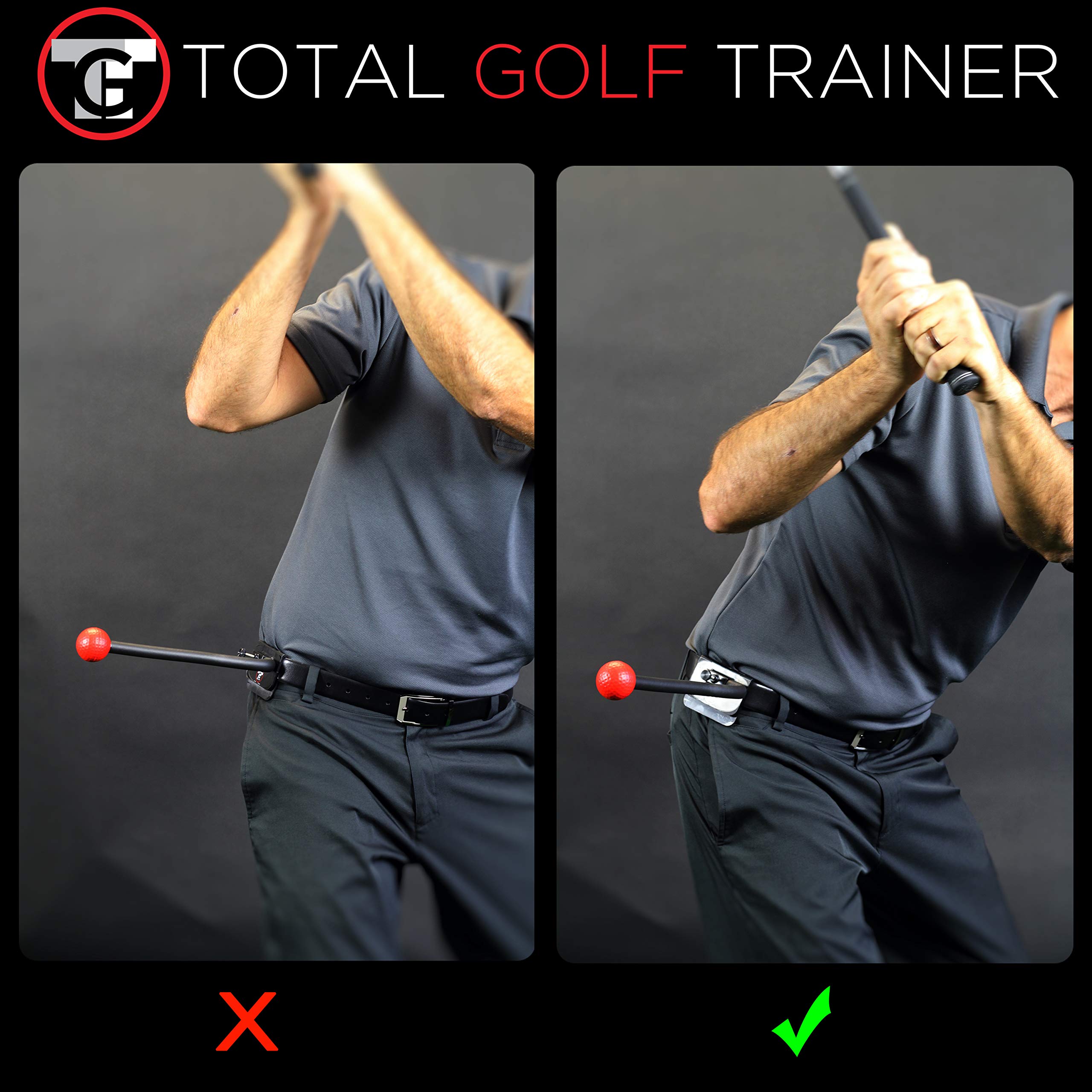 TOTAL GOLF TRAINER Hip - Swing Improvement Aid Precise Hip Rotation, Power, & Consistency - Golf Training Tool for Perfect Swings - Correct Faults and Enhance Your Game