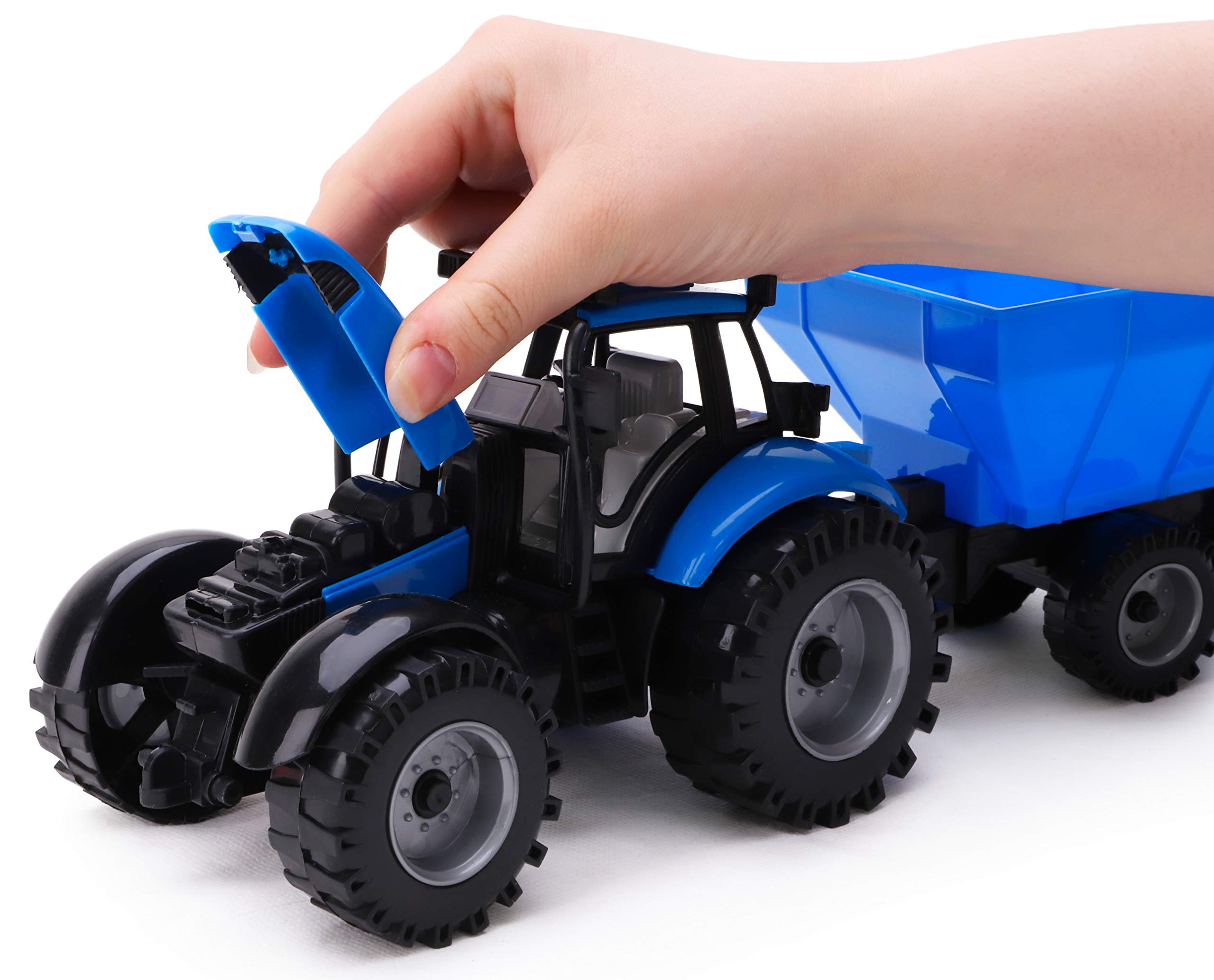 Toyland Friction Powered Farm Tractor with Trailer - Childrens Farm Toys (Pink Tractor & Trailer)