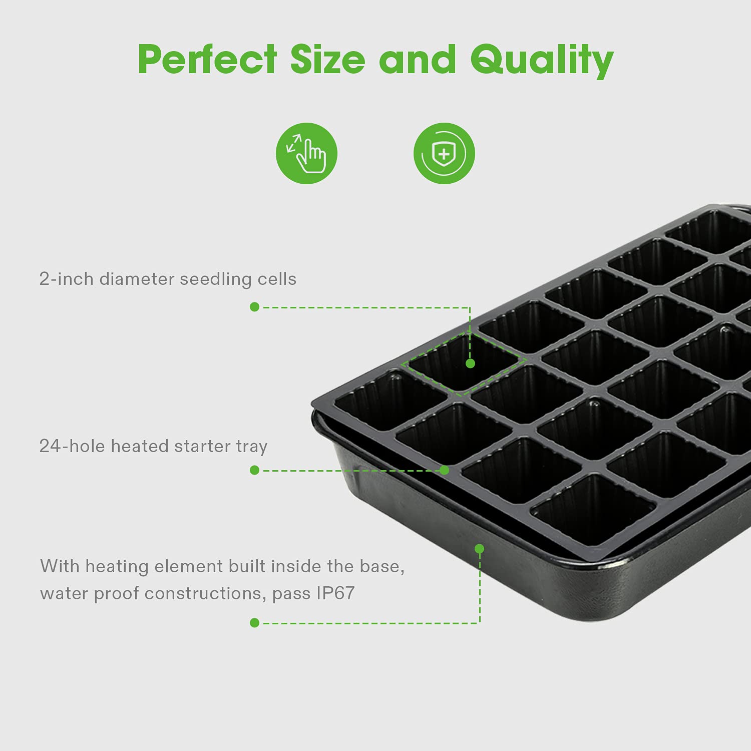 VIVOSUN Heating Seedling Starter Germination Kit-Premium Seedling Propagation Dome and Tray with 5 Inch Vented Humidity Dome