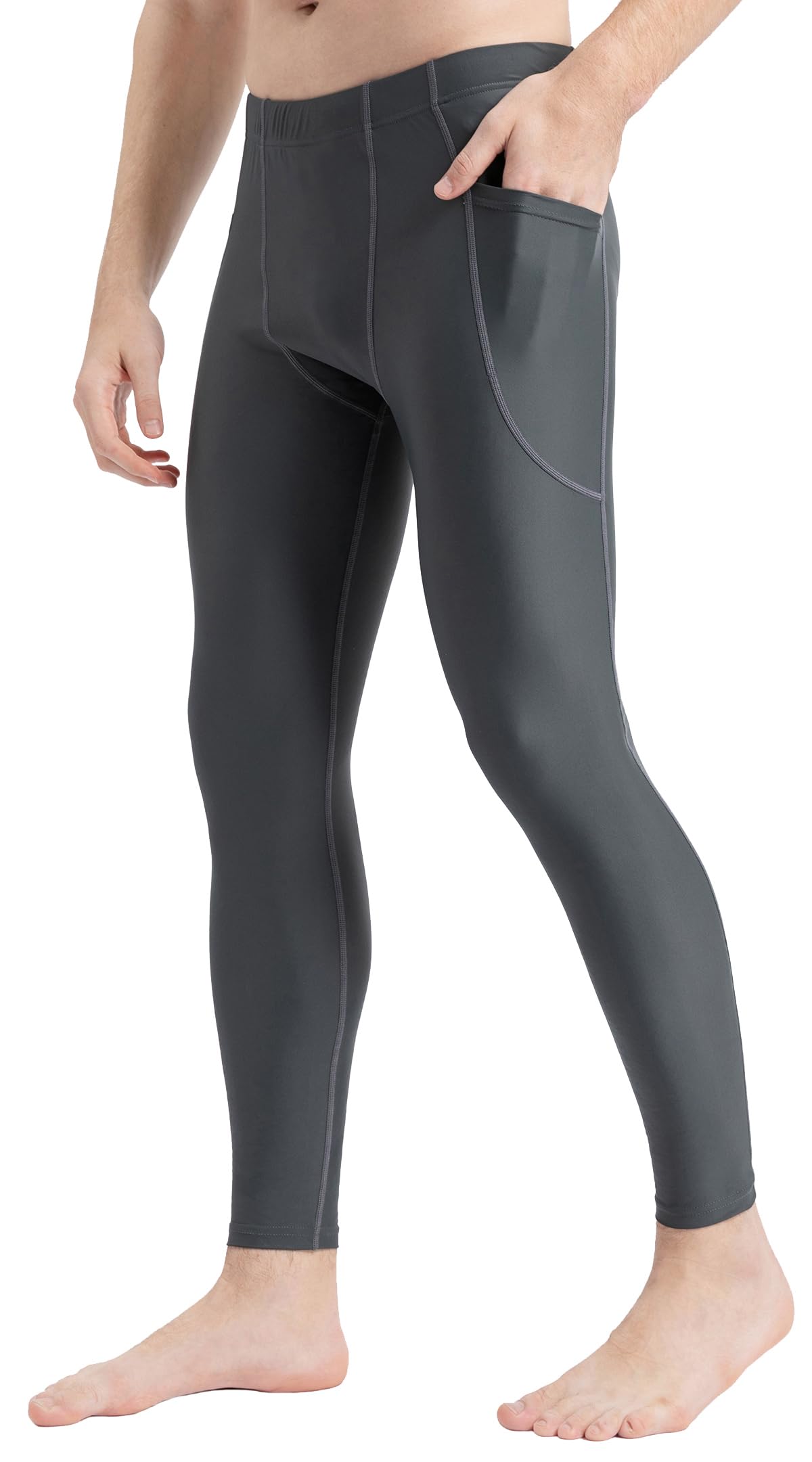 UPF 50+ Men's Surfing Leggings Sun Protection Swimming Pants(6011gray-S)