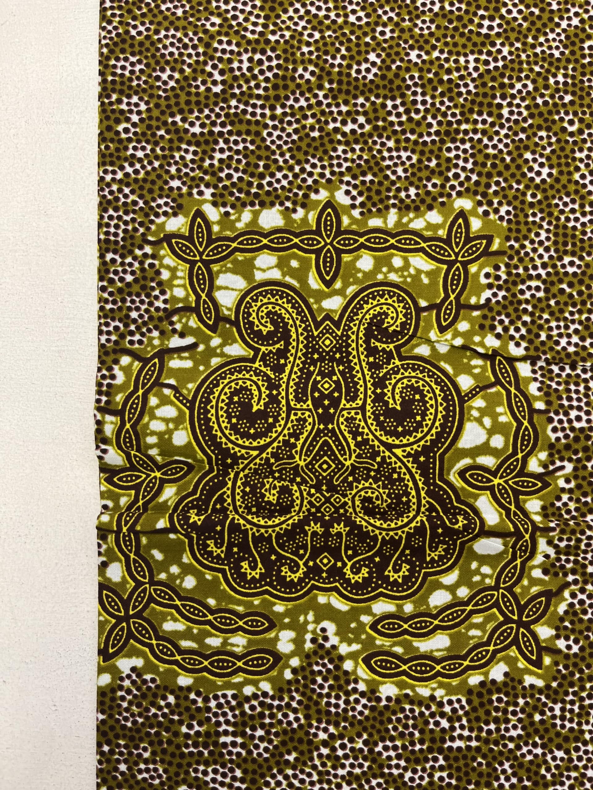 Turtle-Back Design African Guaranteed Wax Block Prints Fabric/African Ankara Wrapper Fabric Wax Fabrics /-Sell by 6 Yards-100% Cotton-for Dresses-Olive-Gold, White,Burgundy,Dark-Brown