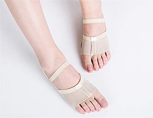 Women's Full Body Dance Foot Undies Lyrical Skin Shoes Mesh Stretch Kids Dance Paws Socks(XL, Nude)