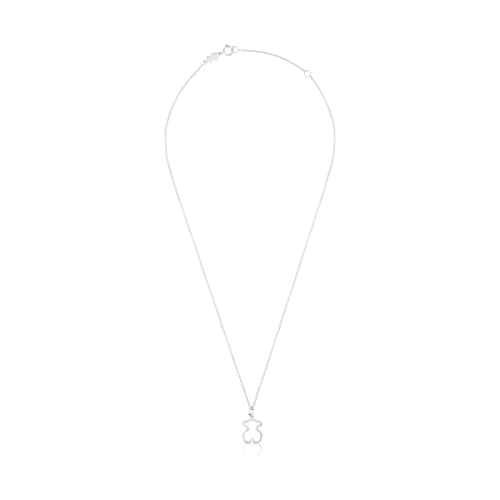 TOUS Sterling Silver Necklace for Women with Bear Motif, Size: 1.2 cm. Length: 45 cm. Galaxy Collection