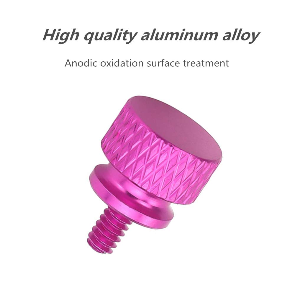 YATENG 10-pcs Anodized Aluminum Computer Case Thumbscrews (6-32 Thread) for Computer Cover / Power Supply / PCI Slots / Hard Drives DIY Personality Modification & beautification (Pink)