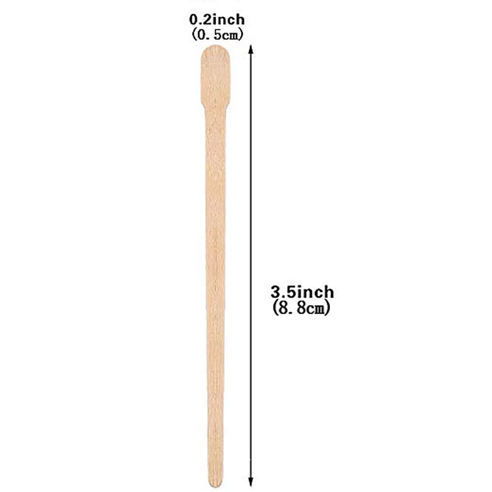 UUYYEO 500 Pcs Waxing Spatulas Wood Craft Sticks Wax Applicator Sticks Eyebrows Hair Removal Sticks